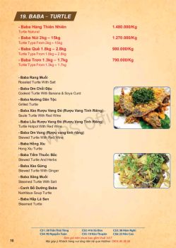 Menu, Hệ thống nhà hàng ba ba Sơn Đông - Nhà hàng ba ba ngon nhất tại ...