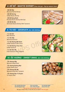 Menu, Hệ thống nhà hàng ba ba Sơn Đông - Nhà hàng ba ba ngon nhất tại ...