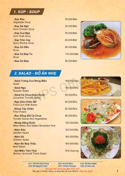 Menu, Hệ thống nhà hàng ba ba Sơn Đông - Nhà hàng ba ba ngon nhất tại ...
